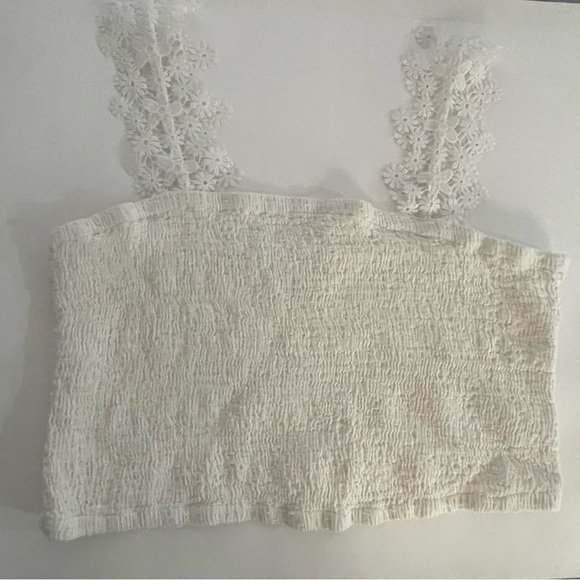 ARULA | Tops | Arula Cream Lace Strap Tank Top | Poshmark